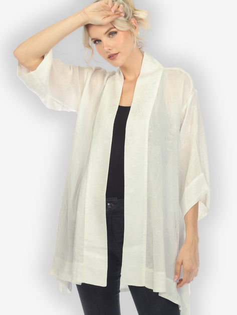 Solid White Silk Kimono Top – CITRON CLOTHING