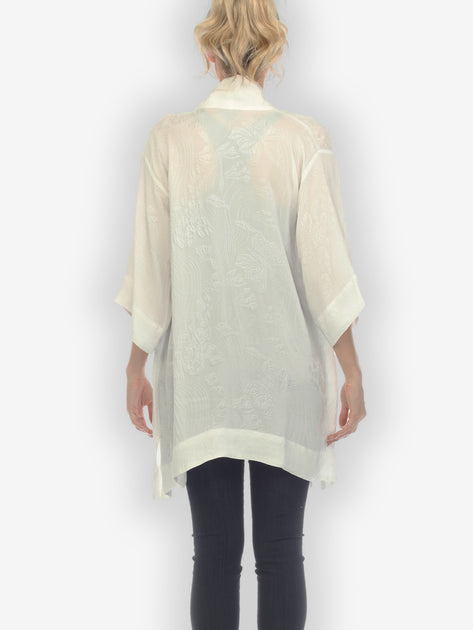 Solid White Silk Kimono Top – CITRON CLOTHING