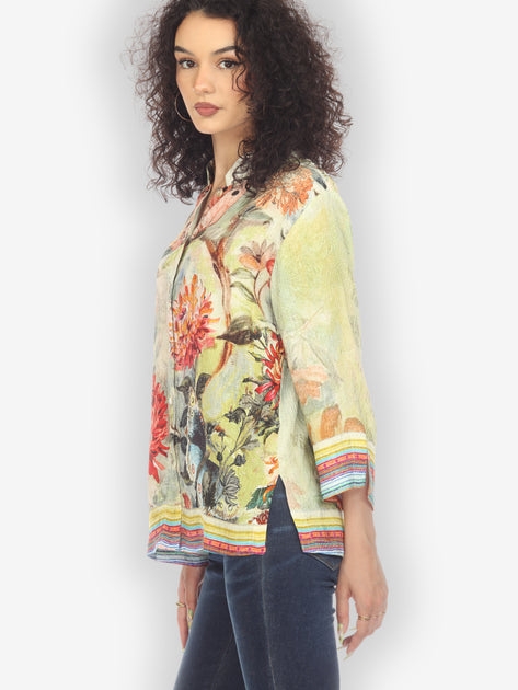 Chrysanthemum and Butterfly Silk Blouse – CITRON CLOTHING