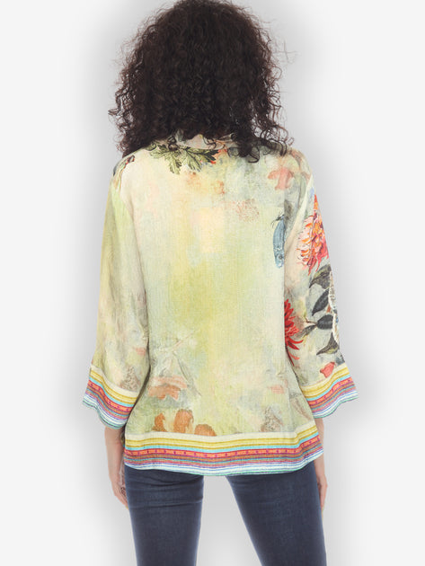 Chrysanthemum and Butterfly Silk Blouse – CITRON CLOTHING