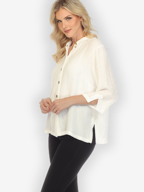 Solid White Silk Blouse – CITRON CLOTHING