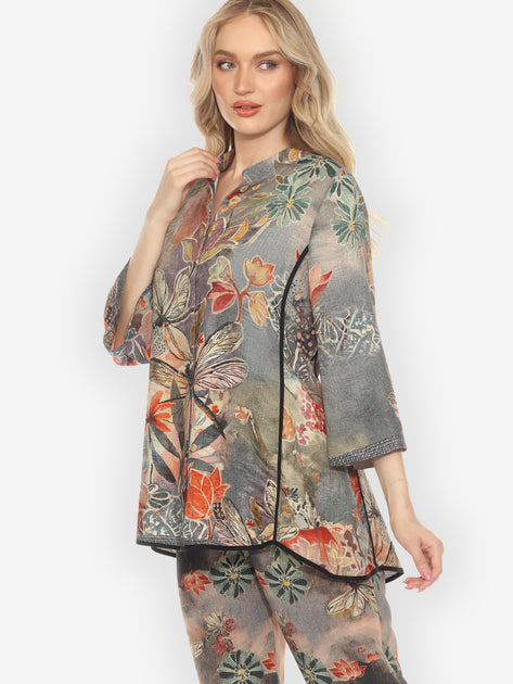 Japanese Modern Dragonfly Tummy Tuck Shirt – CITRON CLOTHING