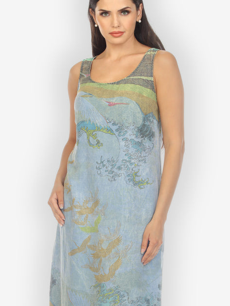 Crane Flying Sky Blue Tank Dress – CITRON CLOTHING