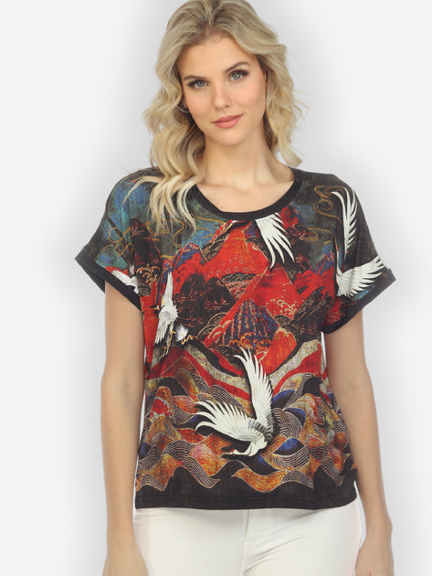 Crane Mountain Sky Cap Sleeves Tee – CITRON CLOTHING