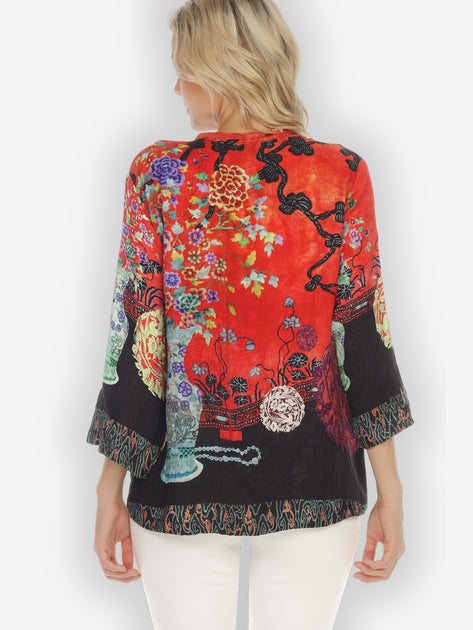 Landscape Mono Tree Silk Blend Blouse – CITRON CLOTHING