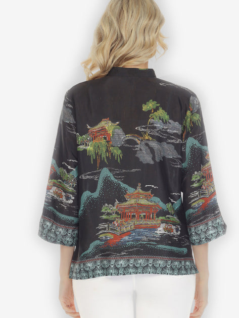 Pagoda Mountain Silk Blend Blouse – CITRON CLOTHING