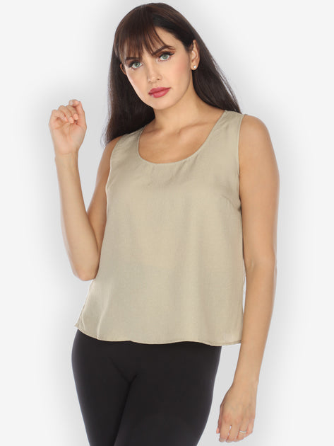 Silk Light Taupe Tank Top – CITRON CLOTHING