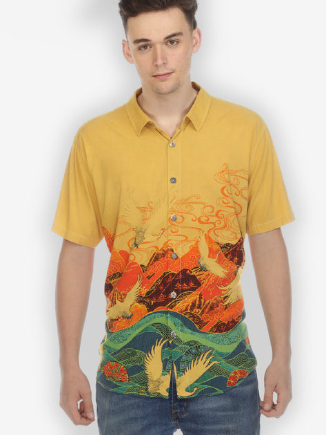 Ocean Crane Mountain Sunshine Men’s Shirt – CITRON CLOTHING