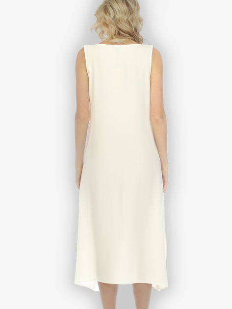 Solid Cream Silk Blend Tank Dress – CITRON CLOTHING